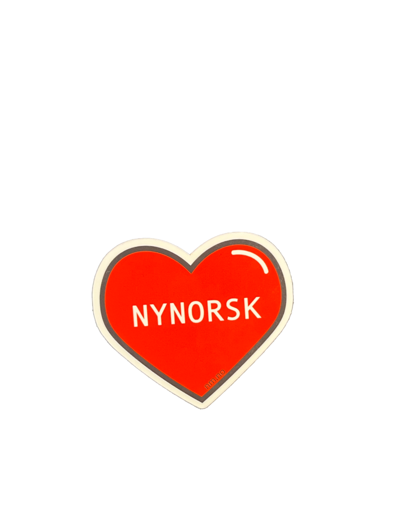Raudt hjarte - klistremerke - Noregs Mållag